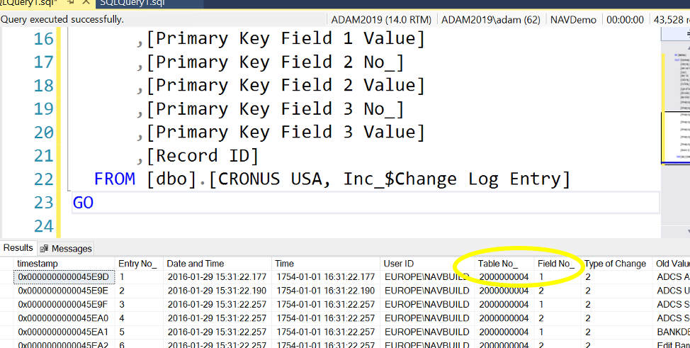 Dynamics NAV Consultant NAV Object Field And Option Numbers In SQL
